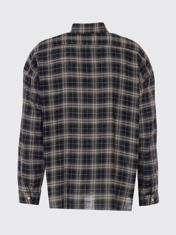 SUNFLOWER Checked Button-up Shirt - Black