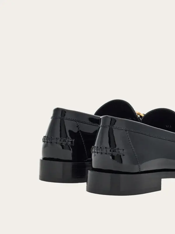 FERRAGAMO Gancini Ornament Patent Leather Moccasins