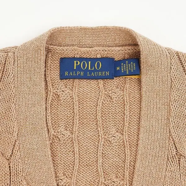 Polo Ralph Lauren V-neck Long-sleeved Cable Knit Cardigan - Nude