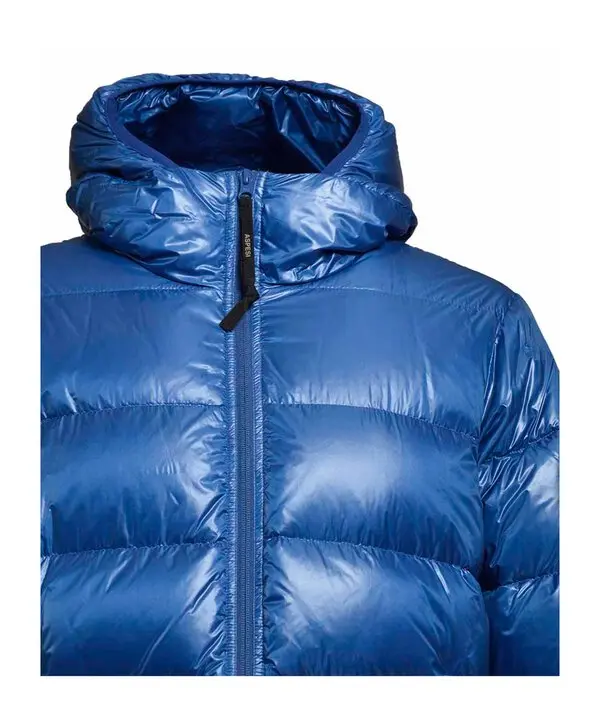 Aspesi Quilted Padded Jacket With Hood - Blue