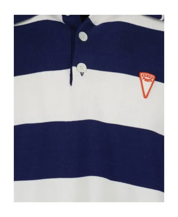 Kenzo Logo-patch Short-sleeved Striped Polo Shirt