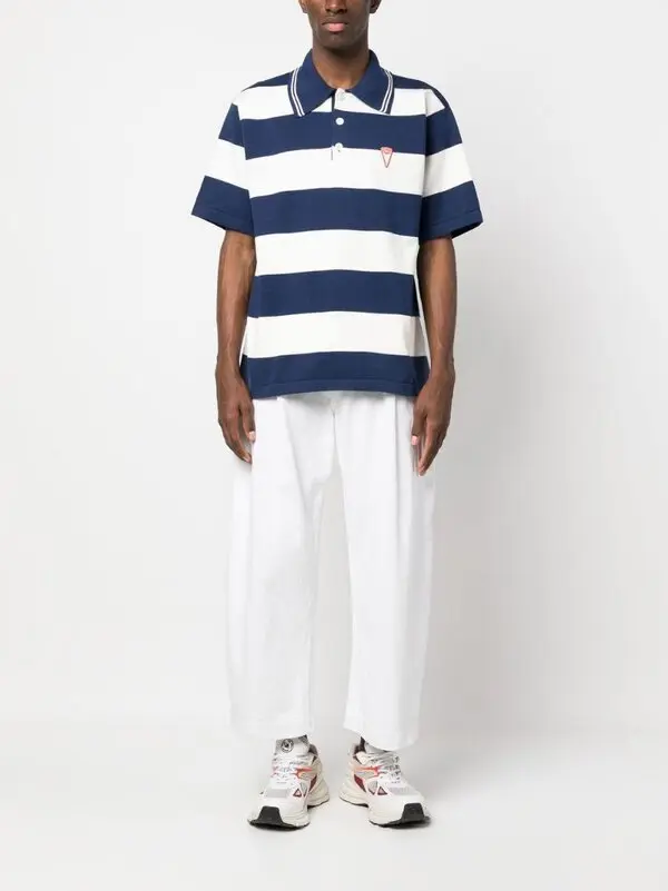Kenzo Logo-patch Short-sleeved Striped Polo Shirt