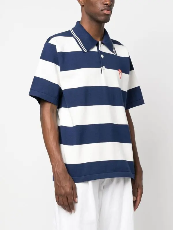 Kenzo Logo-patch Short-sleeved Striped Polo Shirt