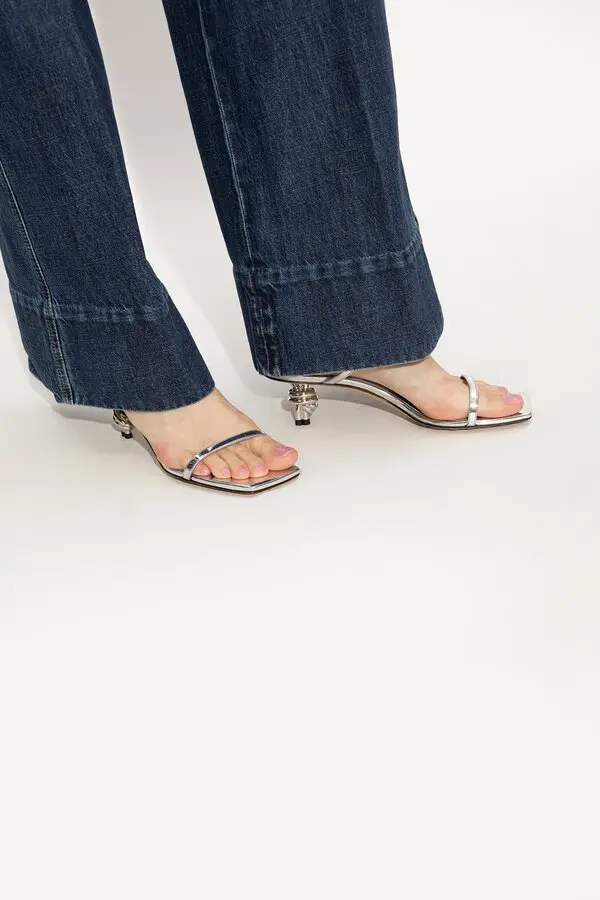 Bottega Veneta Knot Detailed Mules - Gray