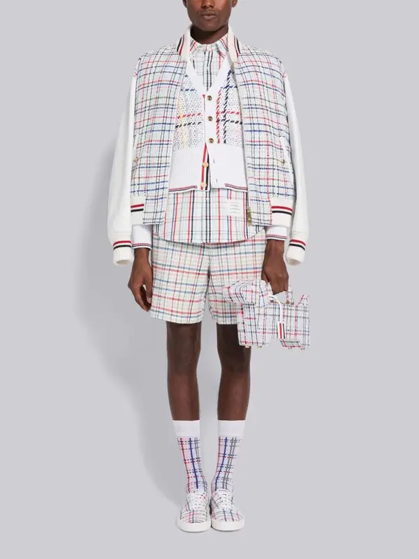 Thom Browne Gingham Check Tweed Shorts