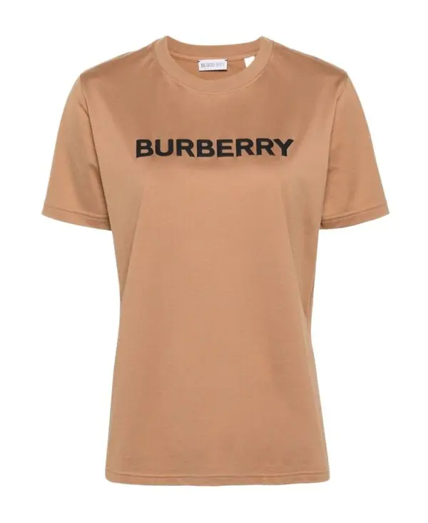 Burberry Logo Printed Crewneck T-shirt - Nude
