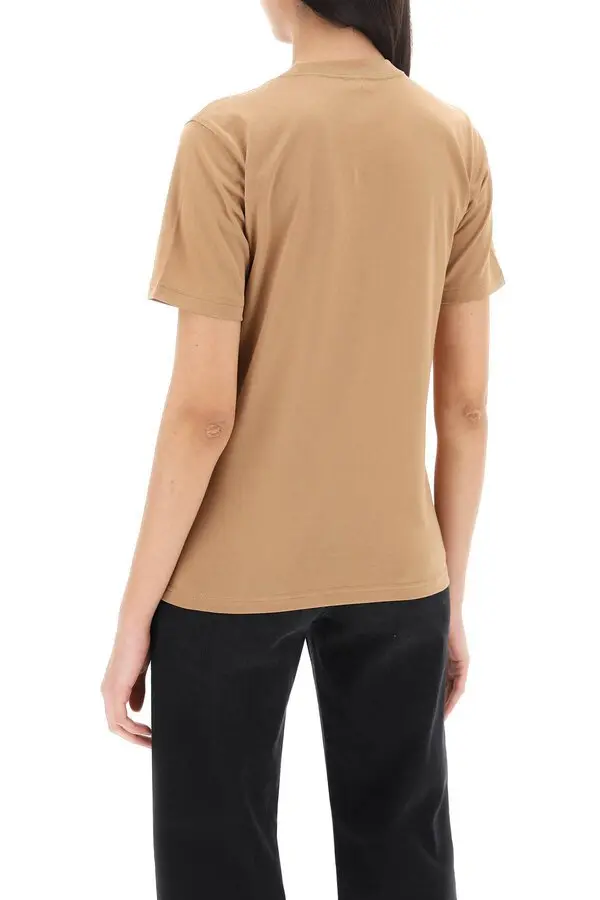 Burberry Logo Printed Crewneck T-shirt - Nude