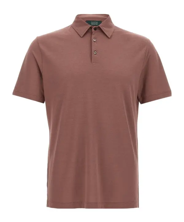 ZANONE Short-sleeved Polo Shirt - Brown