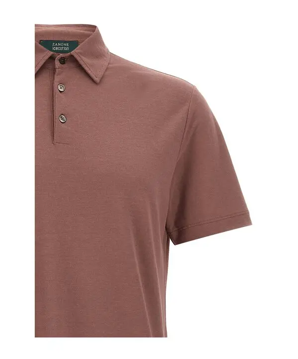 ZANONE Short-sleeved Polo Shirt - Brown