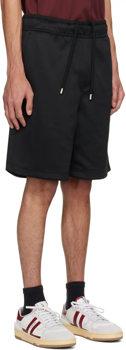 LANVIN Embroidered Logo Bermuda Shorts - Black