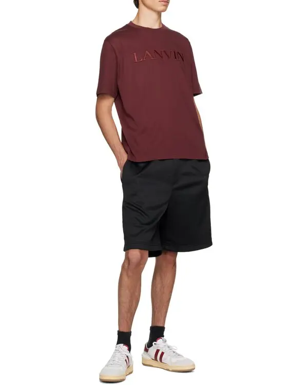 LANVIN Embroidered Logo Bermuda Shorts - Black