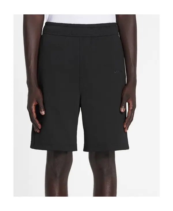 LANVIN Embroidered Logo Bermuda Shorts - Black