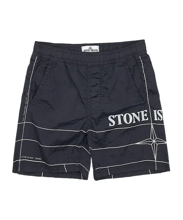 Stone Island Logo-print Swim Shorts - Black