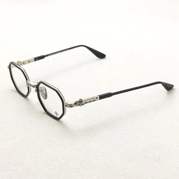 Chrome Hearts Full Frame Eyeglasses With Engraved Logo Detail - Black