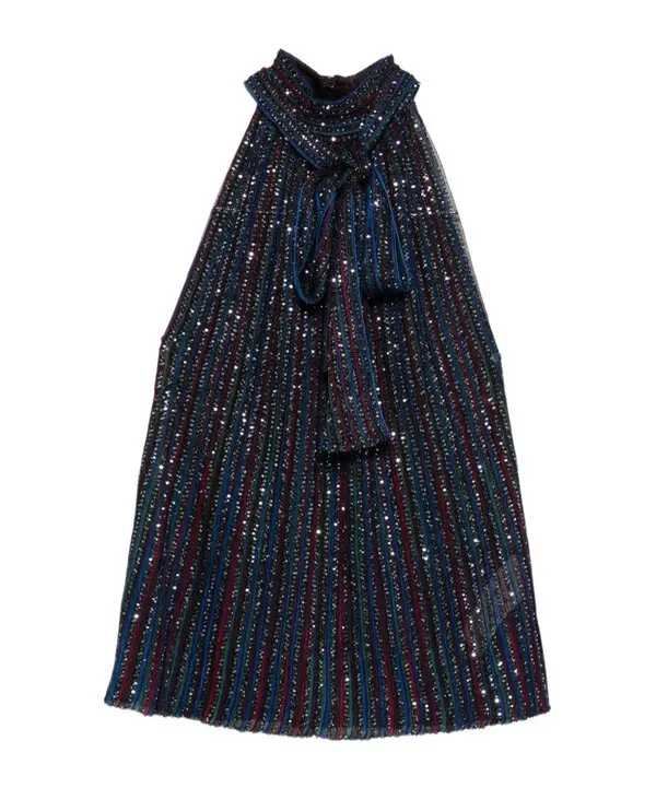 Missoni Striped Sequin High Neck Sleeveless Vest