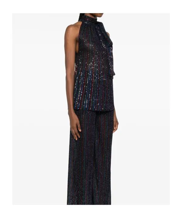 Missoni Striped Sequin High Neck Sleeveless Vest