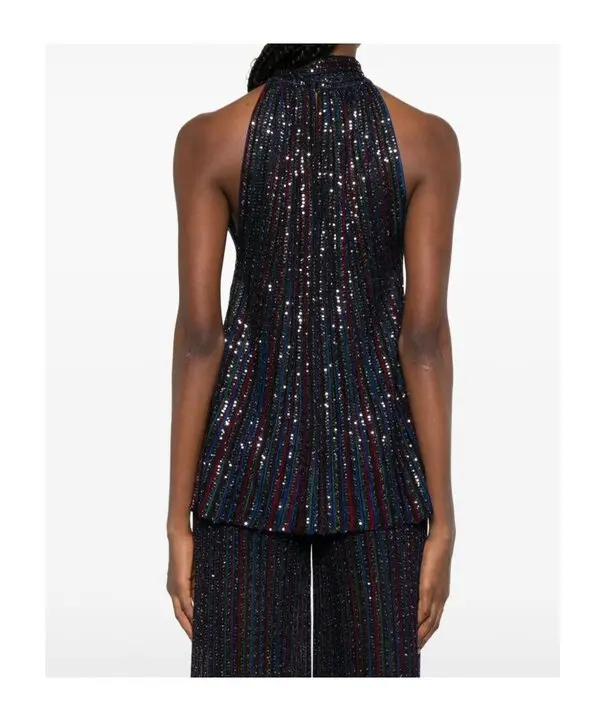 Missoni Striped Sequin High Neck Sleeveless Vest