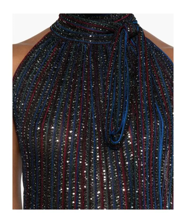 Missoni Striped Sequin High Neck Sleeveless Vest