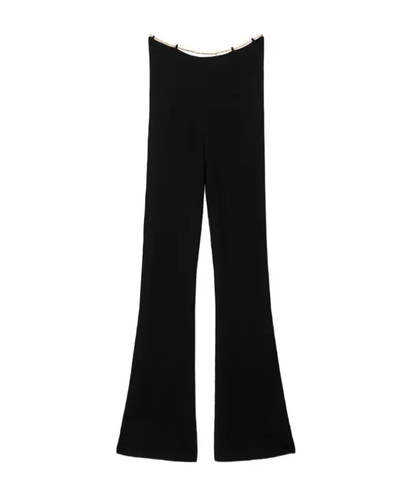 Alexander Wang Ribbed Bootcut Pants With Belt Detail - Black