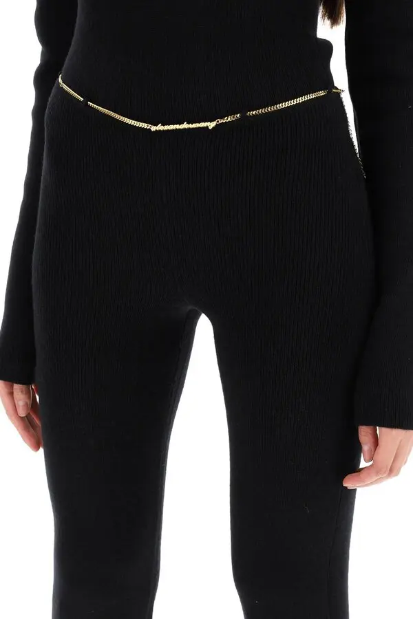 Alexander Wang Ribbed Bootcut Pants With Belt Detail