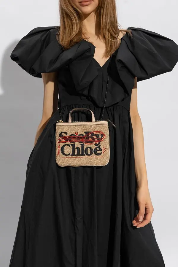 See By Chloé Small Embroidered Logo Shoulder Bag