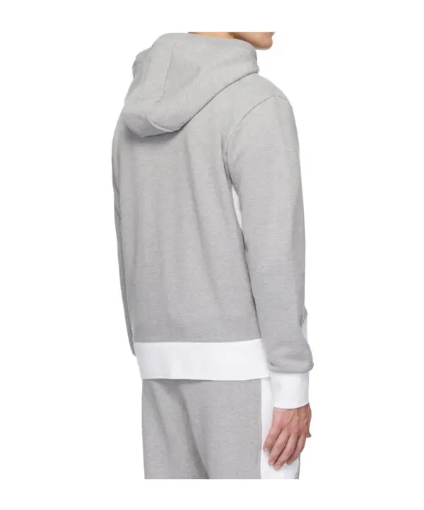 Thom Browne Zip-up Hoodie With Striped Details - Light Gray