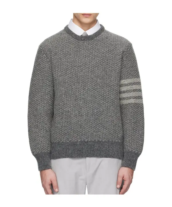 Thom Browne 4-bar Textured Knit Sweater