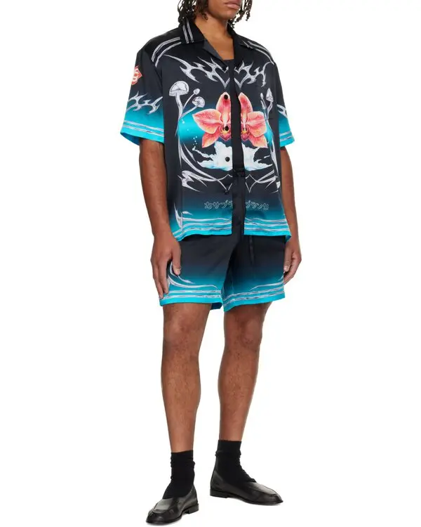 Casablanca Mushroom-print Shorts - Black