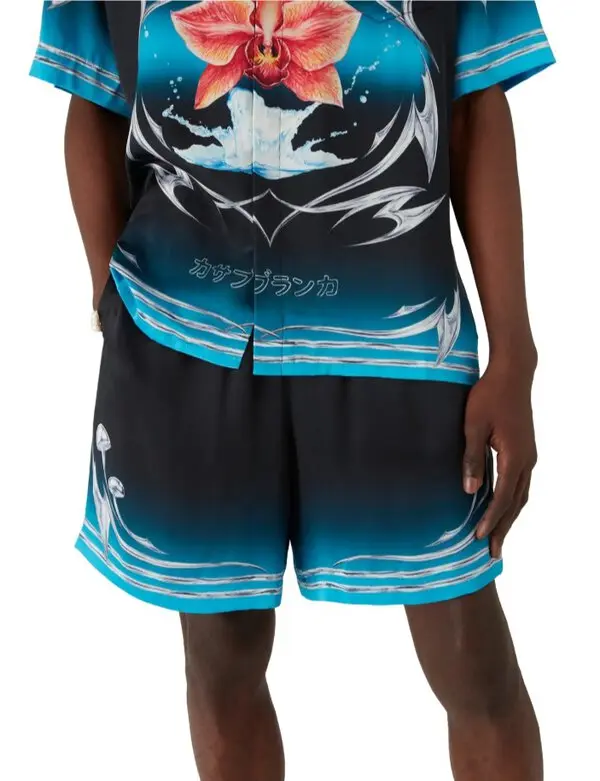 Casablanca Mushroom-print Shorts - Black
