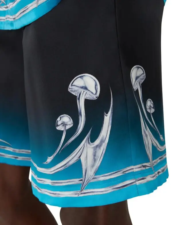 Casablanca Mushroom-print Shorts - Black