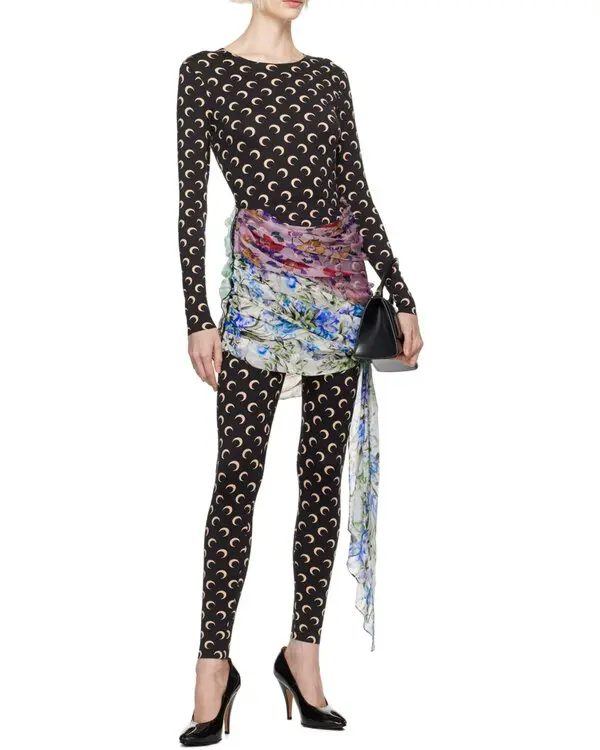 MARINE SERRE Moon Monogram Crewneck Jumpsuit - Black