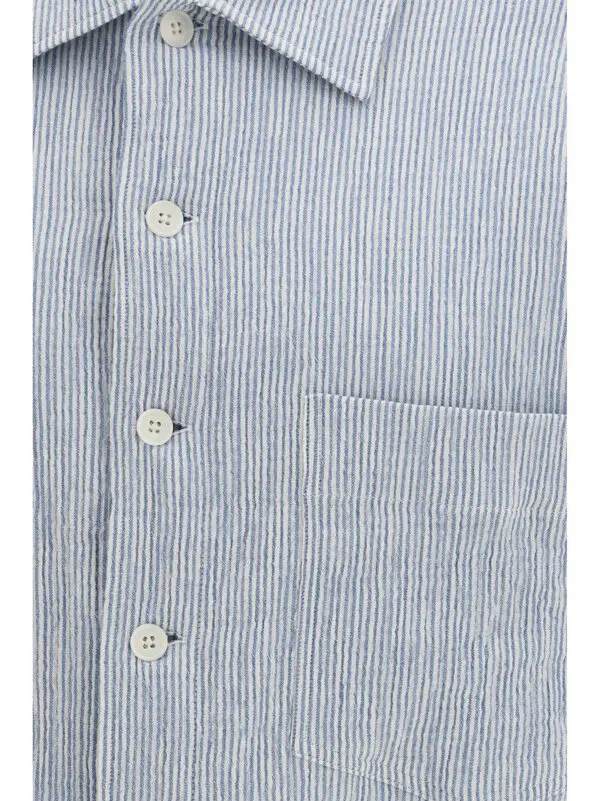 SUNFLOWER Adam Striped Short-sleeve Shirt - Gray