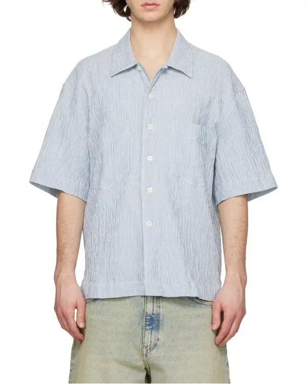 SUNFLOWER Adam Striped Short-sleeve Shirt - Gray