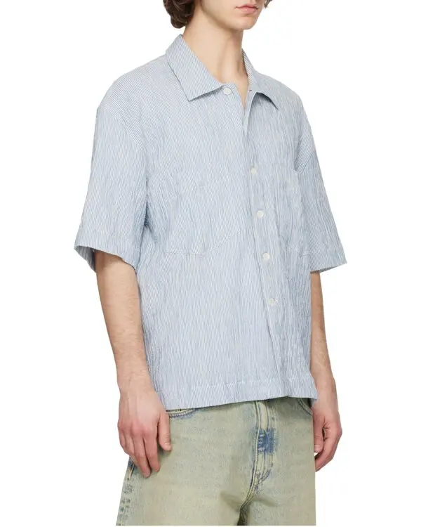 SUNFLOWER Adam Striped Short-sleeve Shirt - Gray
