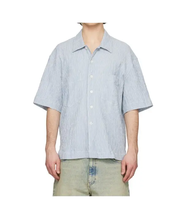 SUNFLOWER Adam Striped Short-sleeve Shirt - Gray