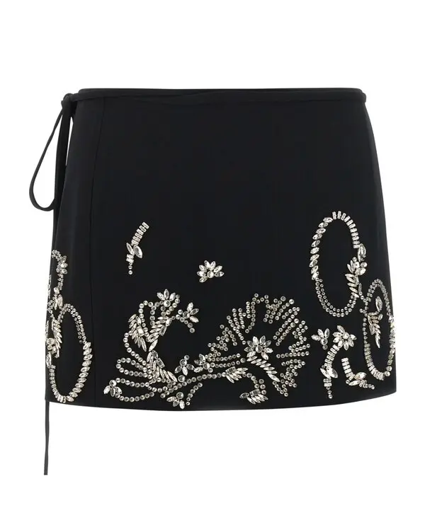 Dries Van Noten Embellished Mini Skirt - Black