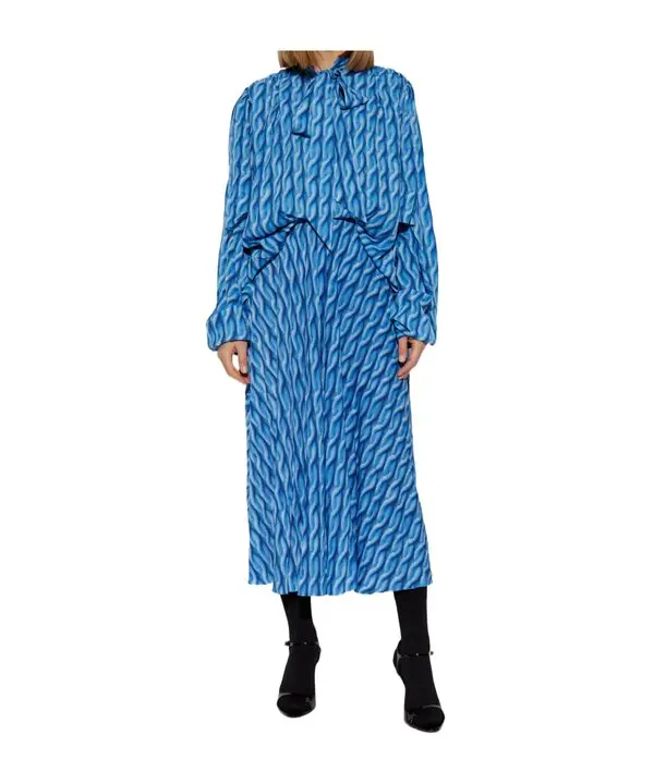 Balenciaga Printed Tie Detailed Dress