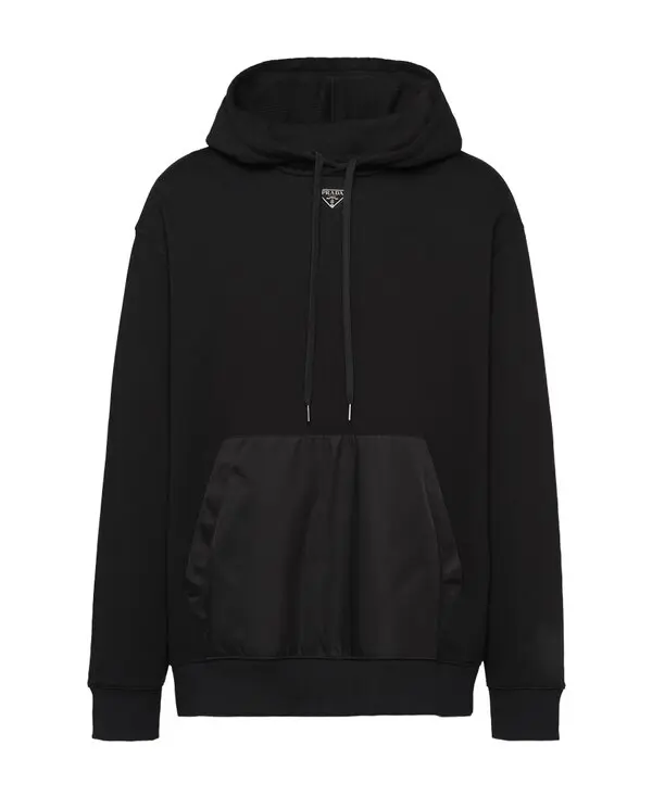 Prada Triangle-logo Drawstring Hoodie
