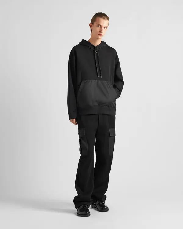 Prada Triangle-logo Drawstring Hoodie