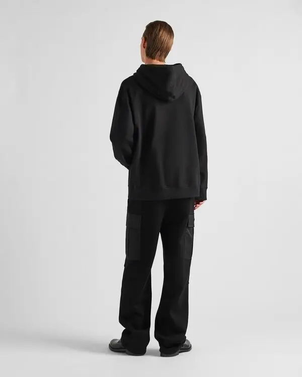 Prada Triangle-logo Drawstring Hoodie