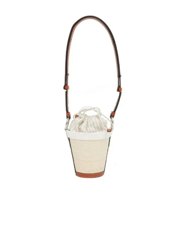 MAISON MARGIELA Woven Bucket Bag - White