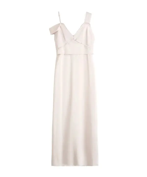 TOTEME V-neck Slip Dress With Slit Detail - White