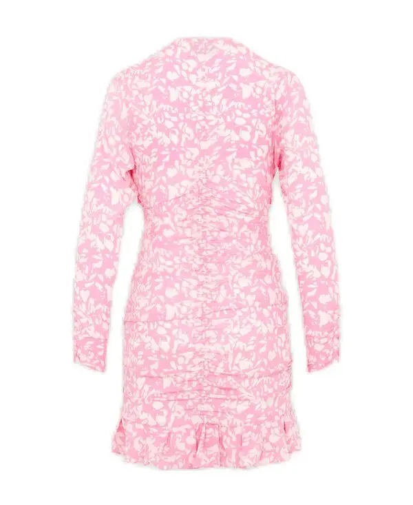 Isabel Marant Étoile Floral Ruched V-neck Mini Dress