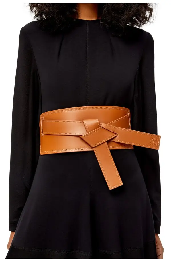 Loewe Gate Belt In Calfskin - Brown