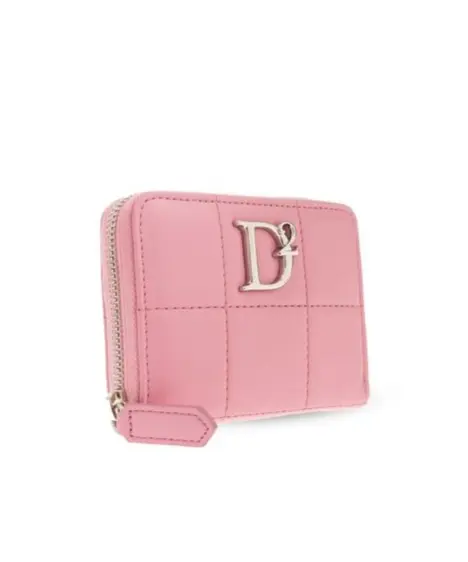 Dsquared2 Logo Plaque Zip-around Quilted Wallet - Pink