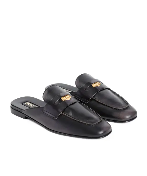 Miu Miu Bleached Leather Loafers