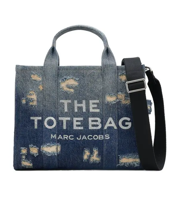 Marc Jacobs The Rip And Repair Denim Medium Tote Bag - Black
