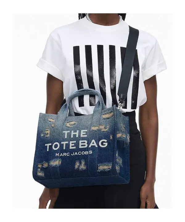 Marc Jacobs The Rip And Repair Denim Medium Tote Bag - Black