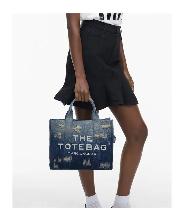 Marc Jacobs The Rip And Repair Denim Medium Tote Bag - Black