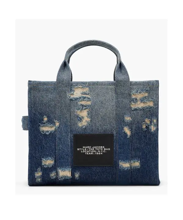 Marc Jacobs The Rip And Repair Denim Medium Tote Bag - Black